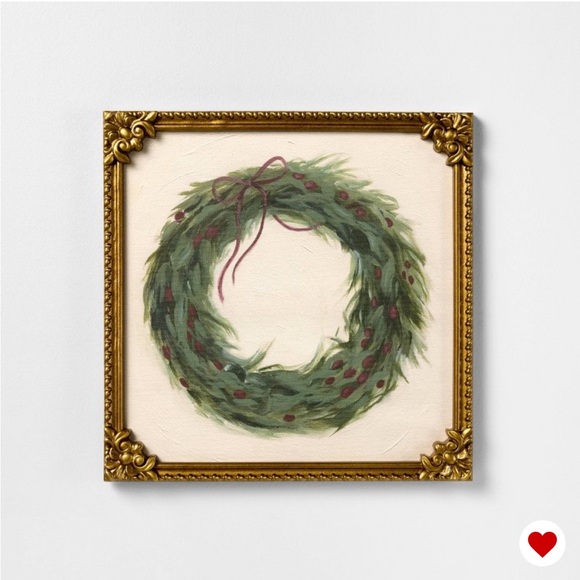 Studio McGee | Holiday | 6x16 Red Ribbon Wreath Framed Wall Art By ...